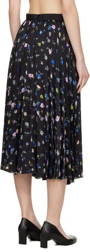 Sacai Pleated Floral Wrap Skirt