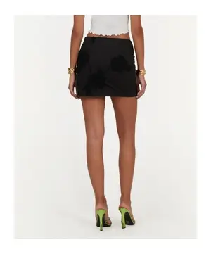 ROTATE BY BIRGER CHRISTENSEN Mini Skirt With 3d Floral Embellishments