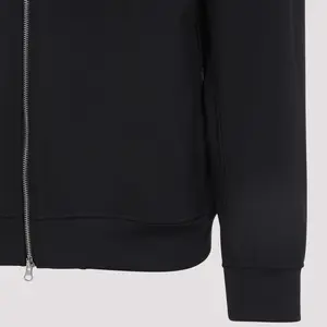 Stone Island Logo Patch Zip-up Hooded Jacket - Black