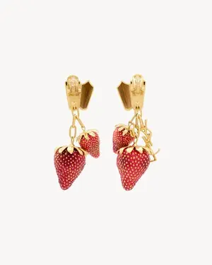 Saint Laurent Cassandre Strawberry Earrings