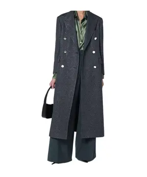 Tagliatore Double-breasted Herringbone Coat - Black