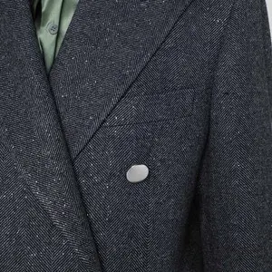 Tagliatore Double-breasted Herringbone Coat - Black