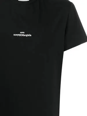 MAISON MARGIELA Logo Embroidered Crewneck T-shirt - Black