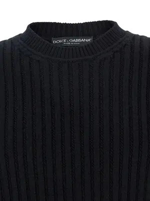 Dolce & Gabbana Crewneck Fine Knit Pullover - Black