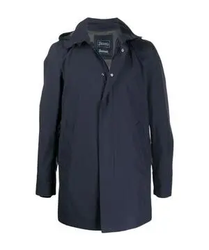 Herno Hooded Rain Coat - Black