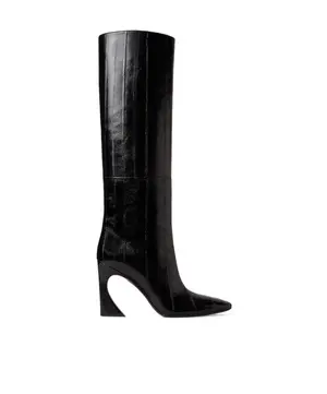 Fendi Arco Pointed-toe Tubular Boots - Black