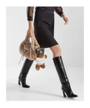 Fendi Arco Pointed-toe Tubular Boots - Black