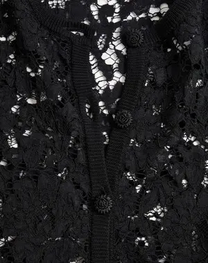Valentino Garavani Lace Feather-trim Cardigan