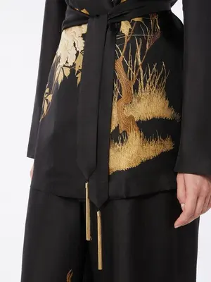 Max Mara Printed Tunic With Metallic Fringe Belt