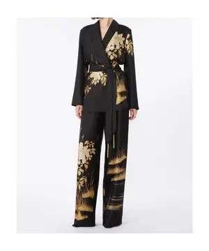 Max Mara Printed Tunic With Metallic Fringe Belt