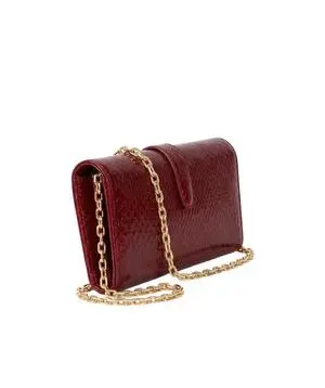 Gucci Jackie Python Wallet On Chain - Red