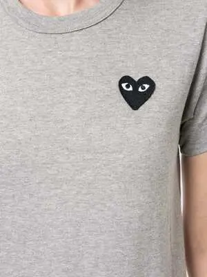 Play Comme Des Garcon Logo Patch T-shirt - Gray