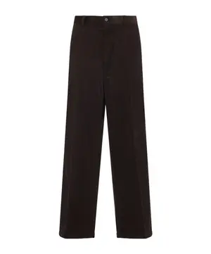 Prada Corduroy Straight Leg Trousers - Black