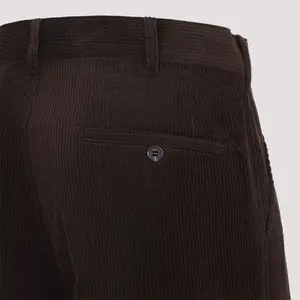 Prada Corduroy Straight Leg Trousers - Black