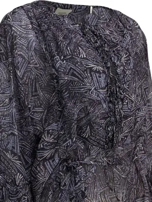 Isabel Marant Étoile Tekia Abstract-print Ruffled Shirt - Black