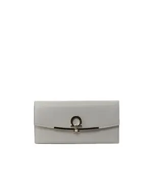FERRAGAMO Gancini Continental Wallet - Gray
