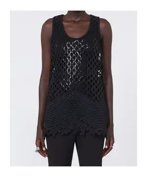 Sportmax Sequin-embellished Open-knit Top