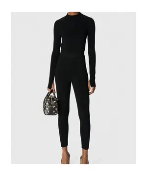 MARINE SERRE Mock-neck Fitted Knitted Sweater With Heat-fused Moon Logo