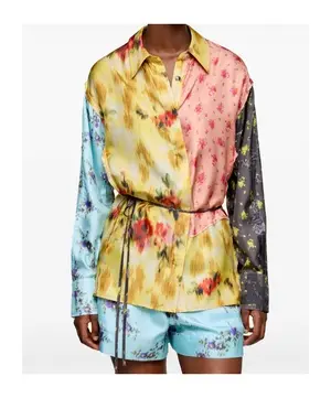 GANNI Printed Silk Shirt