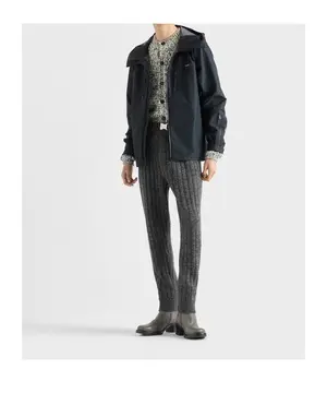 Prada Zip-up Hooded Jacket - Black