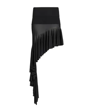 Alaïa Pointed Knit Viscose A-line Skirt - Black
