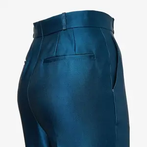 Fendi High-waisted Flared Satin Trousers - Blue