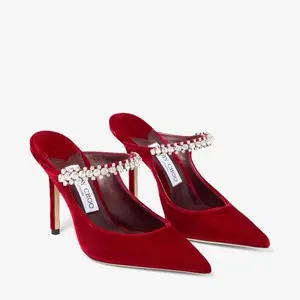 JIMMY CHOO Pointed-toe High-heeled Sandals With Crystal Embellishments