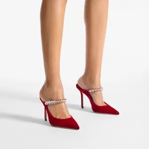 JIMMY CHOO Pointed-toe High-heeled Sandals With Crystal Embellishments
