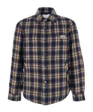 DUNST Checkered Logo Patch Flannel Shirt