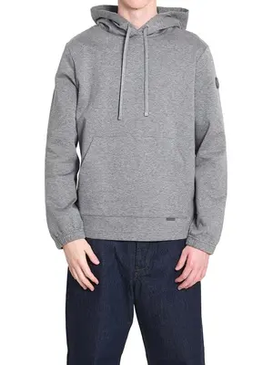 Moncler Logo Patch Drawstring Hoodie - Grey