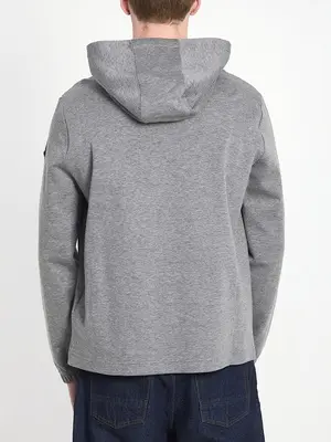 Moncler Logo Patch Drawstring Hoodie - Grey