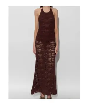 Etro Crochet Effect Halterneck Maxi Dress