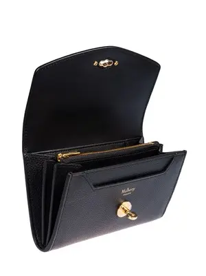Mulberry Darley Logo Engraved Medium Wallet - Black