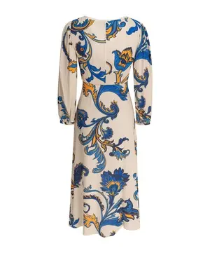 Etro Paisley Printed V-neck Midi Dress