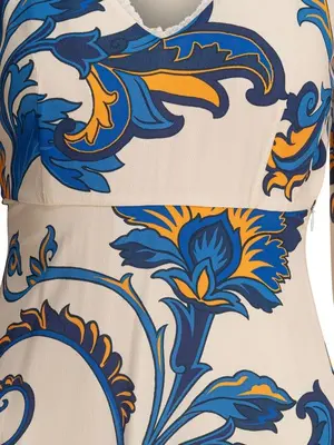 Etro Paisley Printed V-neck Midi Dress