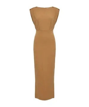 Elisabetta Franchi Red Carpet Milano Stitch Knitted Maxi Dress - Brown