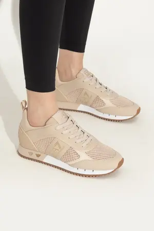 EA7 Lace-up Mesh Panel Sneakers - Beige