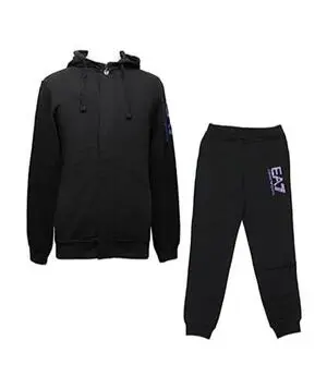 EA7 Logo Detail Tracksuit - Black