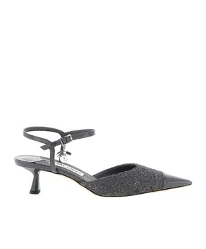 JIMMY CHOO Aren Slingback Pumps With Pearl Pendant - Gray