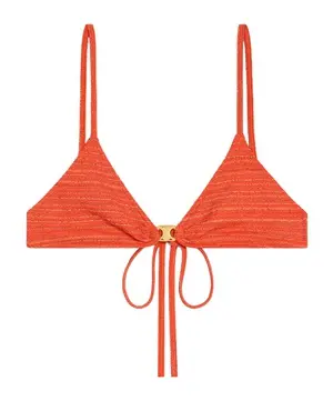 Celine Triomphe Triangle Top In Striped Jersey