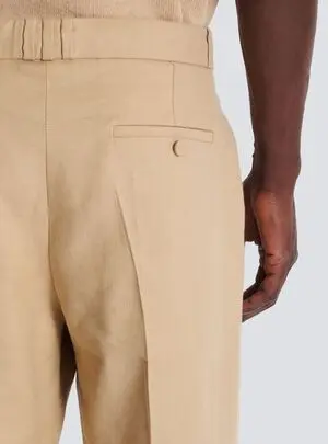 Balmain Creased Tailored Trousers - Beige