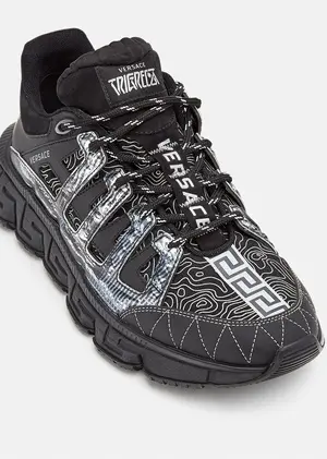 Versace Trigreca Lace-up Sneakers - Black