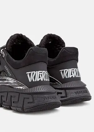Versace Trigreca Lace-up Sneakers - Black
