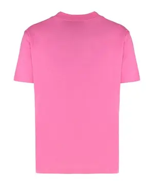 Versace Logo Embellished Crewneck T-shirt - Pink
