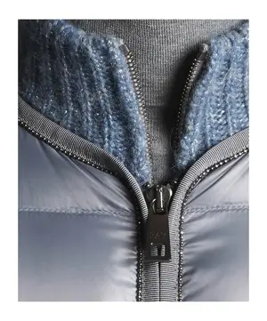 FAY Zip-up Quilted Jacket With Grosgrain Trim - Blue