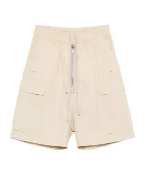 Rick Owens Cargo Shorts With Drawstring And Zip Detail - Beige