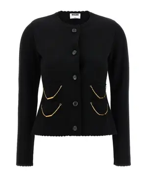 Moschino Chain Detail Merino Wool Cardigan