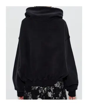 R13 Cropped Cotton Hoodie With Drawstring