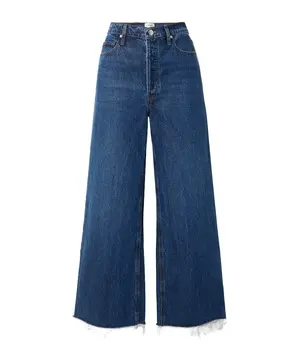 FRAME High-rise Wide-leg Jeans - Blue