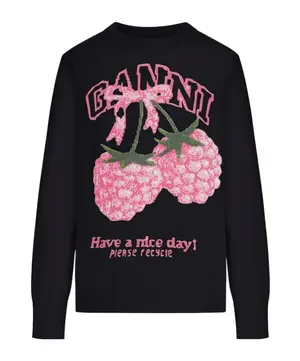 GANNI Graphic Jumper - Phantom Black